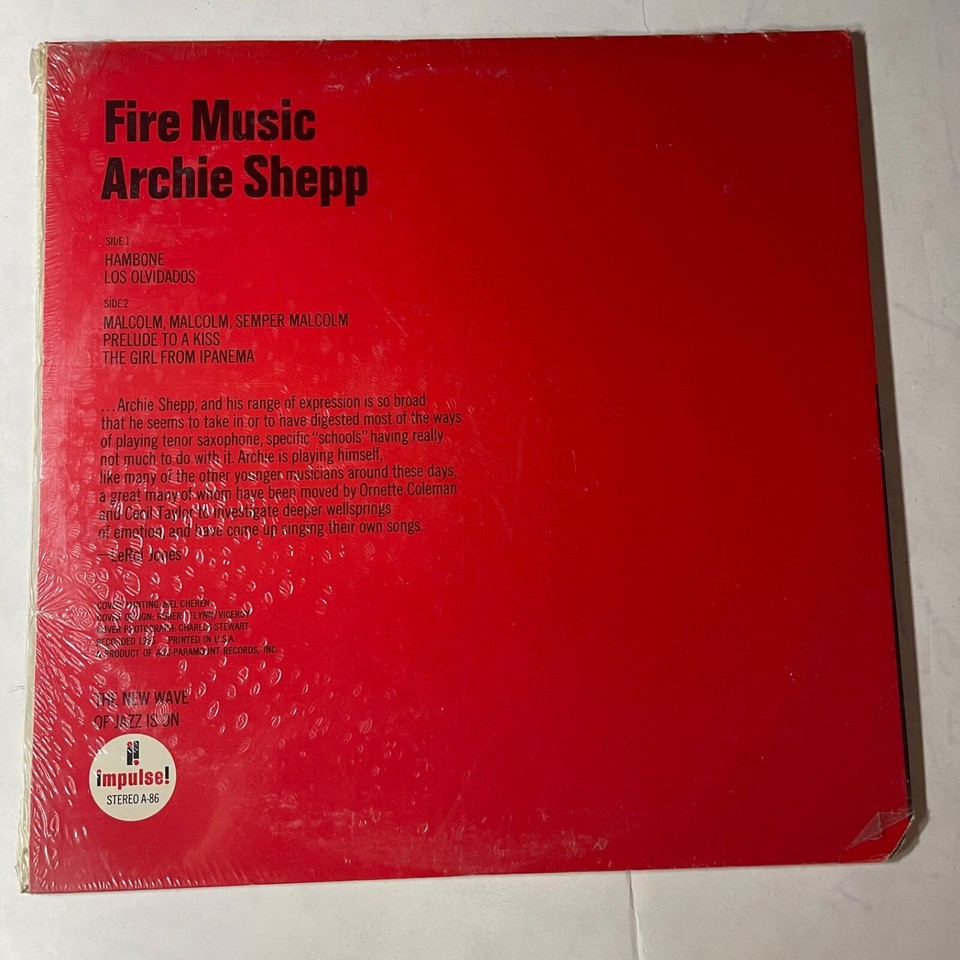 JUST OPENED & UNPLAYED! ARCHIE SHEPP FIRE MUSIC 1970s IMPULSE! AS-86 ...
