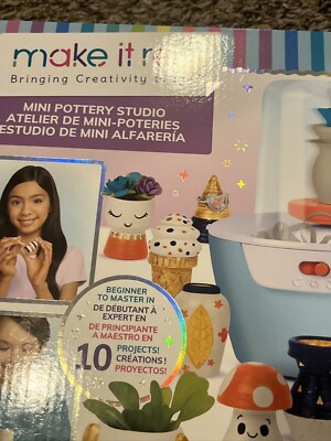Make It Real Mini Pottery Studio - 26-Piece DIY Pottery Kit with Mess ...