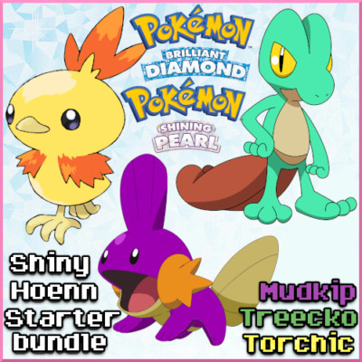 Shiny Hoenn Starters 6IV Bundle Pokemon Brilliant Diamond Shining Pearl ...