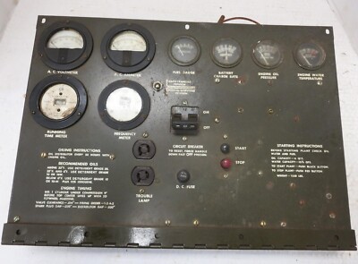WWII MB GPW Jeep G503 Army Signal Corp Onan PE-95G Generator Control ...