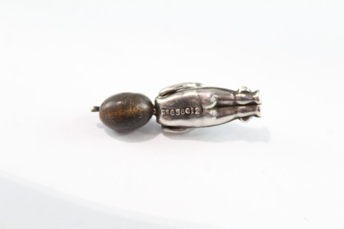 Sterling Silver Vintage WW1 Fumsup Charm Wooden Head Articulated (2g ...
