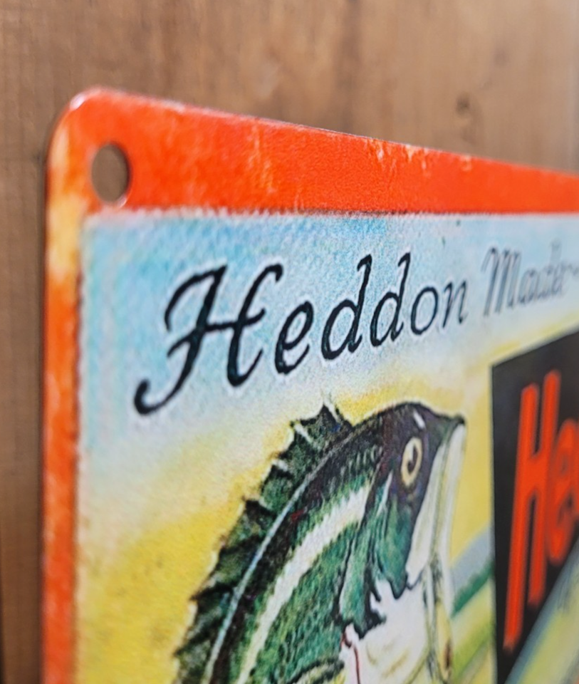 Vintage Heddon tackle ad reproduction metal sign fishing decor | eBay