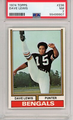 1974 Topps #236 Dave Lewis - Bengals - PSA 7 | eBay