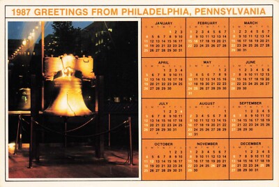 1987 Greetings from Philadelphia PA Calendar VTG Continental Postcard ...