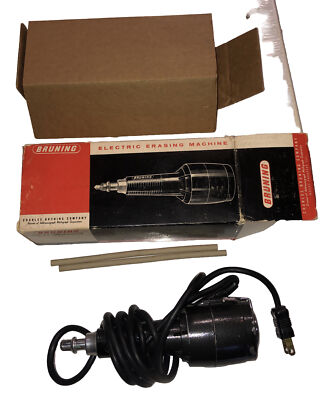 Vintage Bruning Electric Erasing Machine Model 87-201 Working W/ Box | eBay