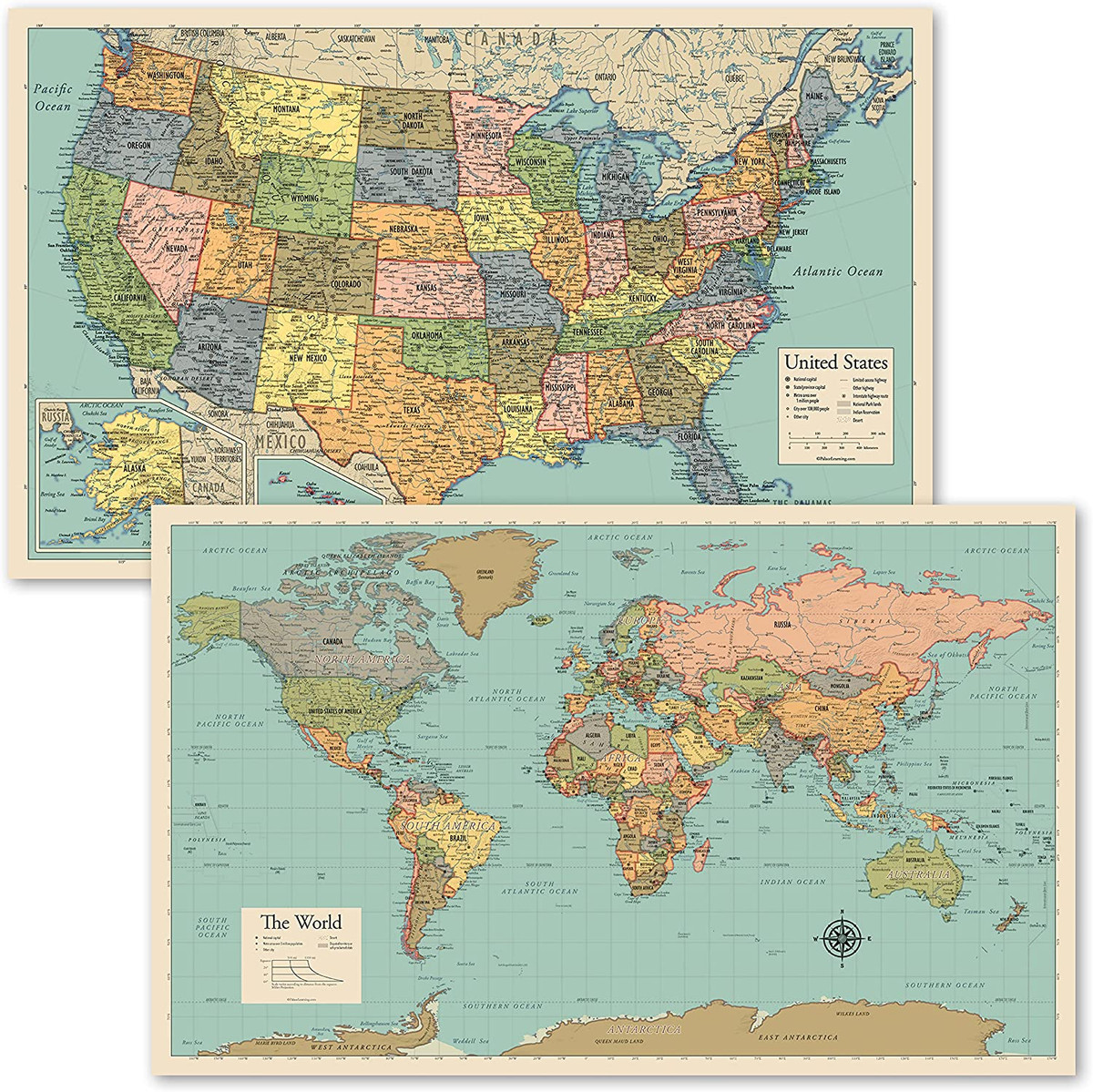 World Map Graphic Poster