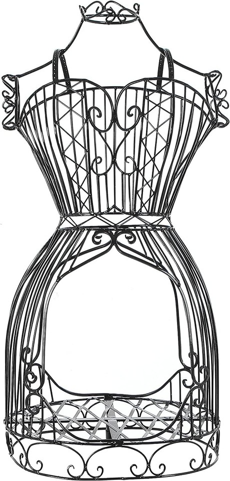 MyGift Vintage Black Metal Wire Mannequin Frame Dress Form Display ...