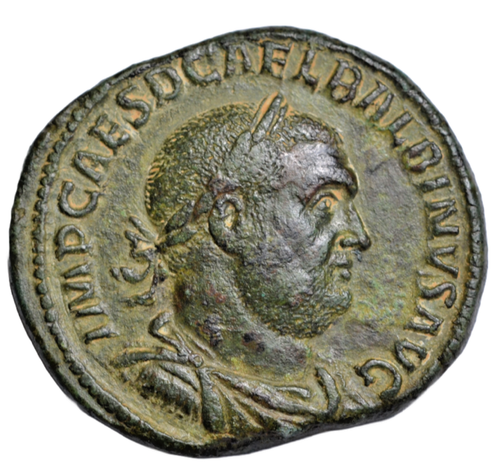 Balbinus, AE sestertius, Rome 238 AD, Concordia seated left, ex ...
