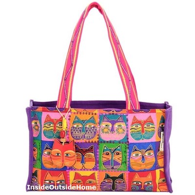 Laurel Burch Cat Masks Faces Medium Large Tote Bag New RETIRED | eBay