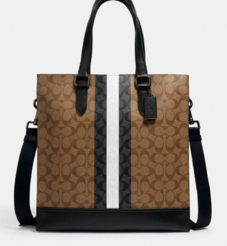 NWT Coach MEN's Graham Structured Tote In Blocked Signature Canvas | eBay