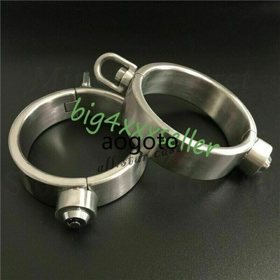 Heavy Restraints Stainless Steel Press Lock Neck Collar Handcuffs Ankle ...
