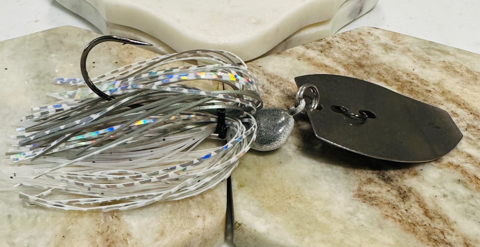 Custom 3/4 oz Big Blade Bladed Jig 8 color Large Swim Spinnerbait Pike ...
