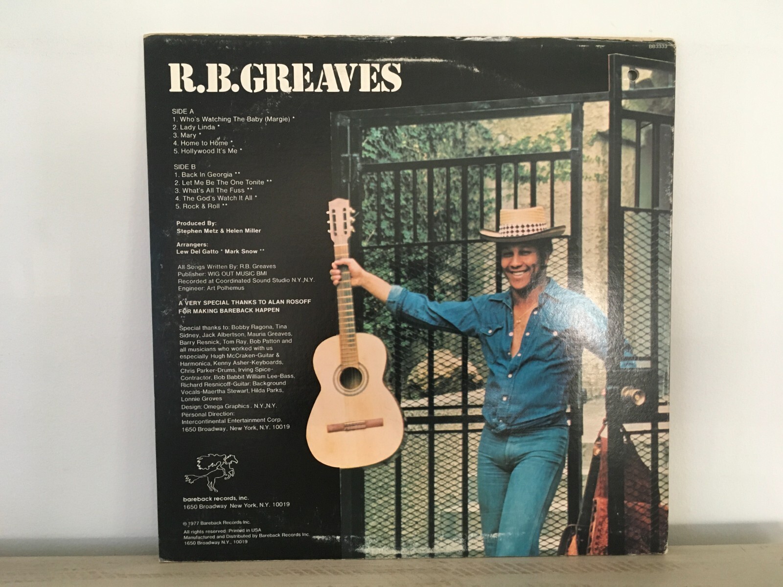 R.B. Greaves - Self Title - Bareback Records PROMO Vinyl LP | eBay