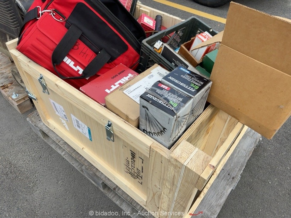 Lot of (5) Skids Misc Shop Tools Rigid Shop Vacs Air Compressors Heater ...