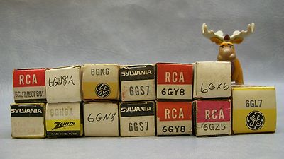 6GH8A, 6GK6, 6GN8, 6GS7, 6GY8, 6GX6, 6GZ5, 6GL7 Vacuum Tubes Lot of 13 ...