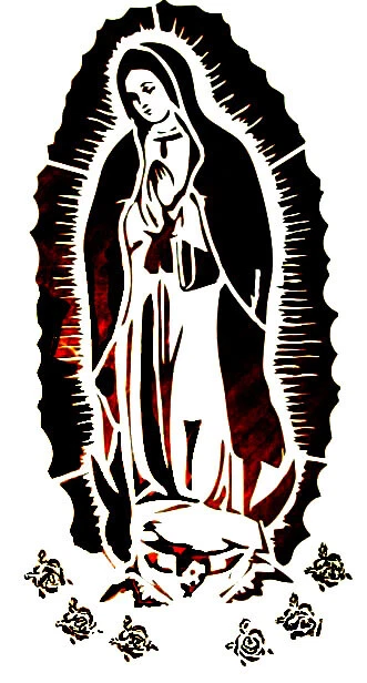 Virgin Mary Stencil Tattoo