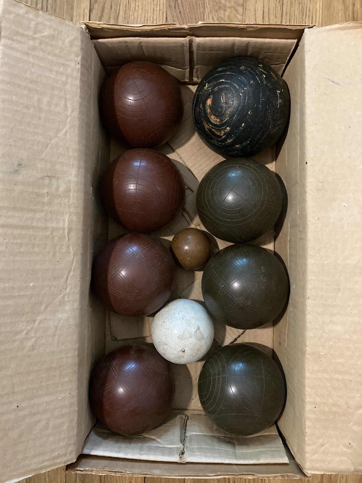 Vintage Sportcraft Bocce Ball Set IN BOX - MADE IN ITALY 8 Balls 1 Jack ...
