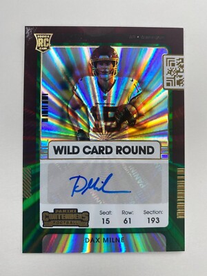 2021 Panini Contenders Wild Card Rd. Variation Auto Dax Milne RC SSP ...