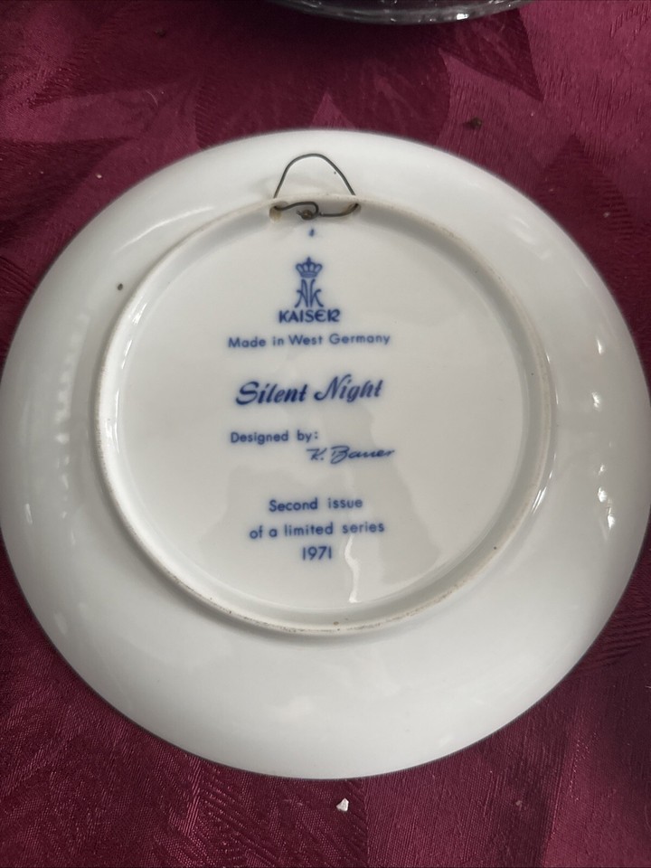 1971 Kaiser Plate Silent Night Germany Blue Porcelain Deer 7.5" | eBay