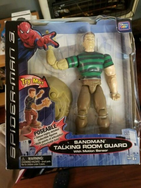 Spider-man 3 Sandman Talking Room Guard Poseable Working Sound Figure ...