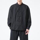 Hot Chinese Stand-Up Collar Button-Down Shirt Japanese Long-Sleeved ...