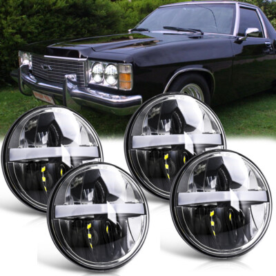 4pcs 5.75 5-3/4"inch Round LED Headlight High/Lo For Holden HQ HK HT HX ...