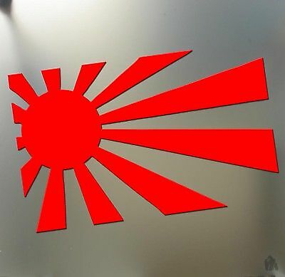 Red 7” Rising sun japan funny sticker racing JDM car Honda flag window ...