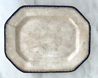 Nineteenth Century Pearlware Incised Blue Feather Edge Platter | eBay