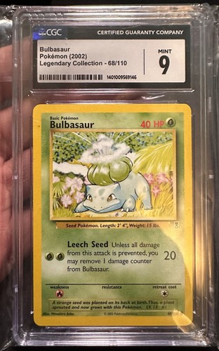 Bulbasaur Pokémon Legendary Collection Base (2002) 68/110 CGC 9! | eBay