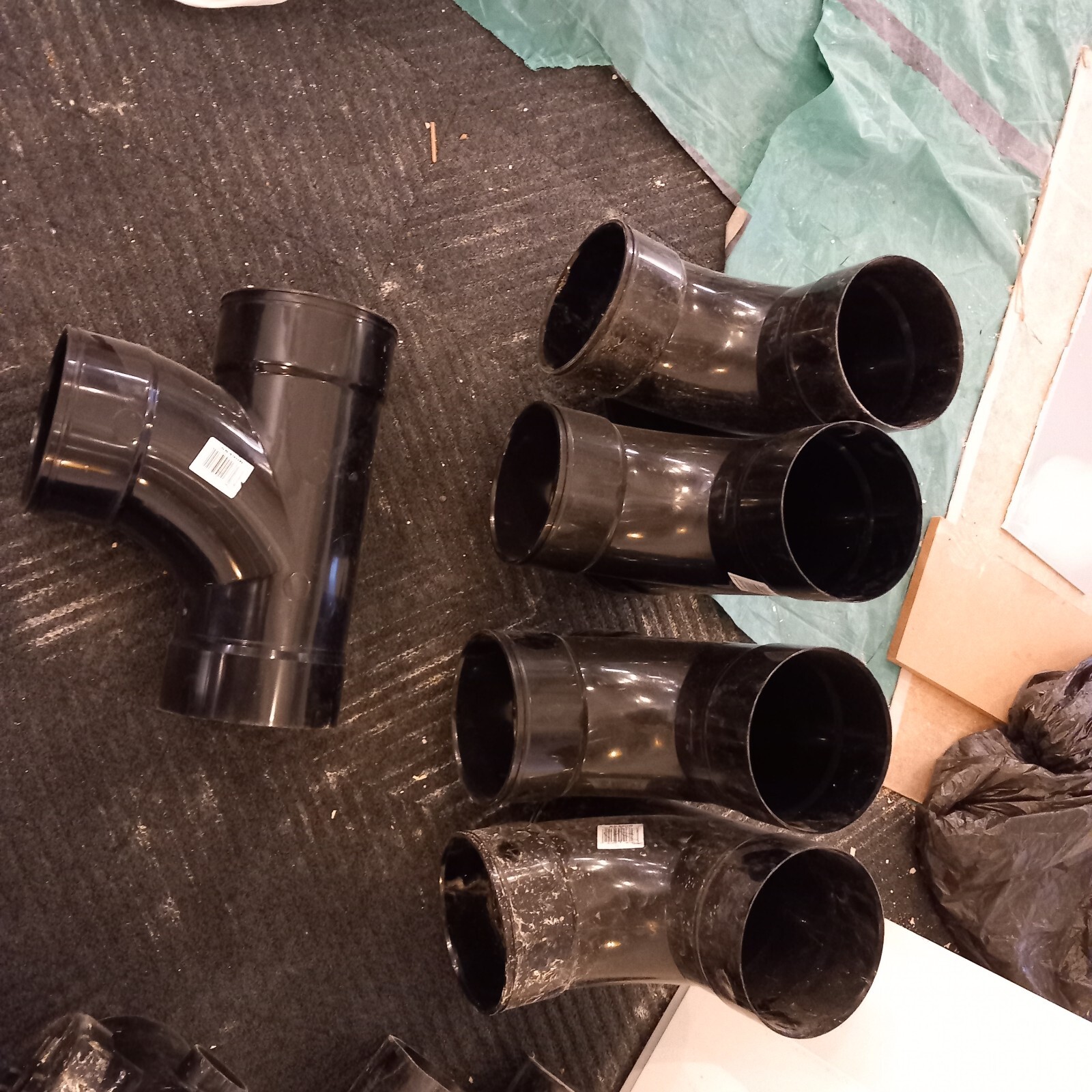 Osma 160mm drainage pipe , 45 deg bend , reducer , branch ,access pipe ...