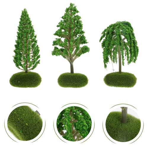 3pcs Model Trees Miniature Tree Fairy Garden Plant Ornament Model Mini ...