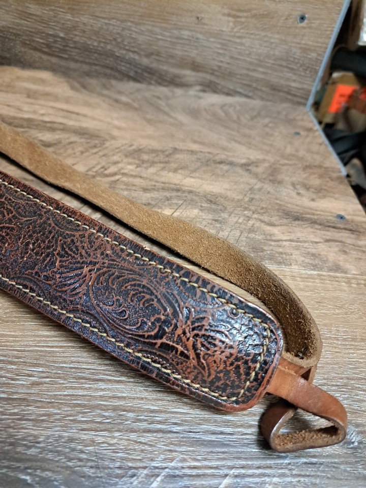 Vtg. Padded Leather Rifle Sling With Swivels | eBay