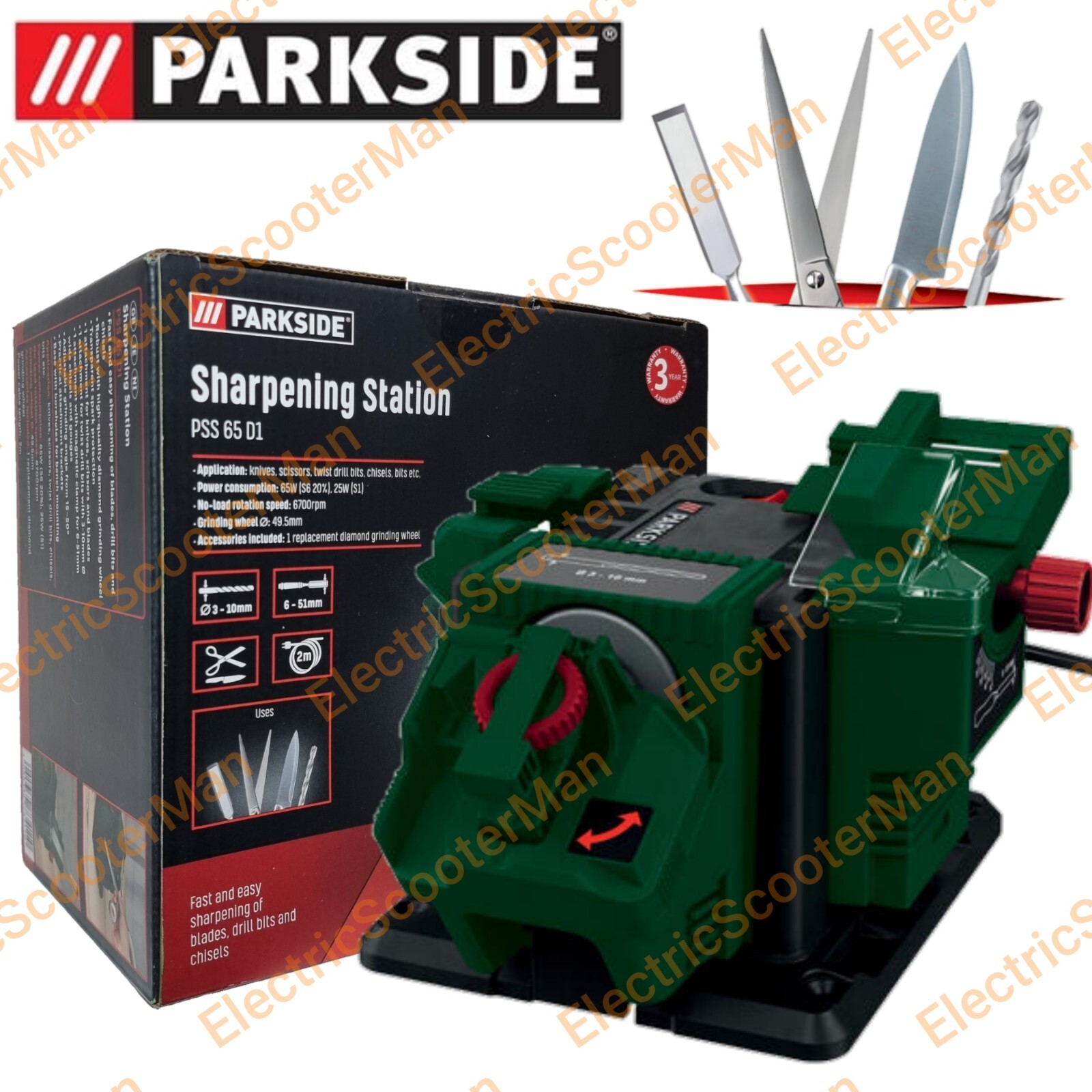 Parkside Tool Sharpening Station For Knife scissor twist drill bits ...