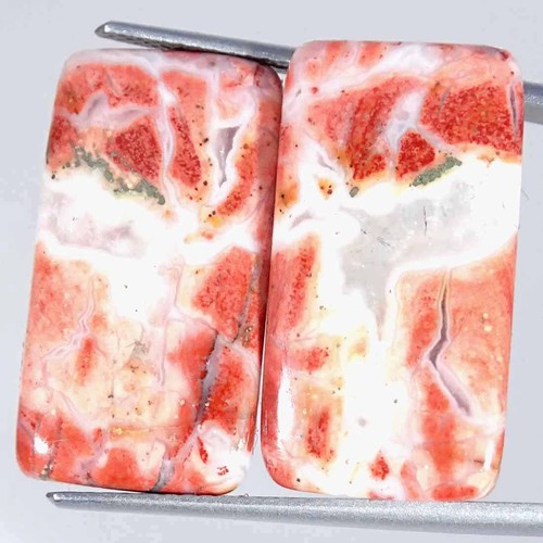 26.30Cts Natural Brecciated Jasper Pair Cushion Cabochon Loose Gemstone ...