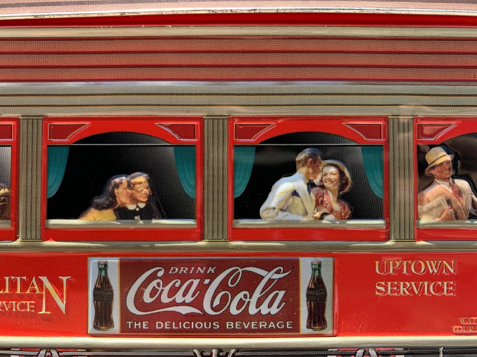 Vintage COCA COLA Collector Tin METROPOLITAN Cable Car Caboose Train ...