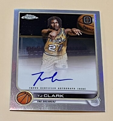 2022-23 Topps Chrome Overtime Elite OTE #CA-TC2 TJ Clark Base Auto #2 ...