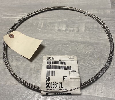LOOS & CO 1/16 1X7 SS LEFT LAY STEEL CABLE SC06317L 50FT (NEW) | eBay