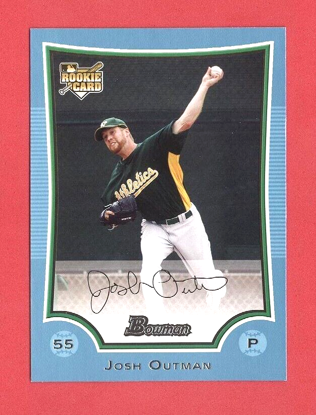 2009 BOWMAN (BB) Josh Outman SP BLUE PARALLEL RC CARD #220 #d 141/500 ...