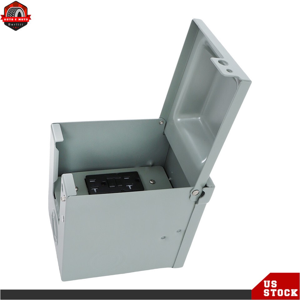 Outdoor Electrical Outlet Box Dual 20 Amp GFCI Receptacle Rainproof 3R ...