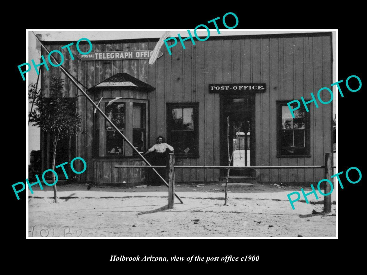 OLD POSTCARD SIZE PHOTO OF HOLBROOK ARIZONA THE POST OFFICE BUILDING ...
