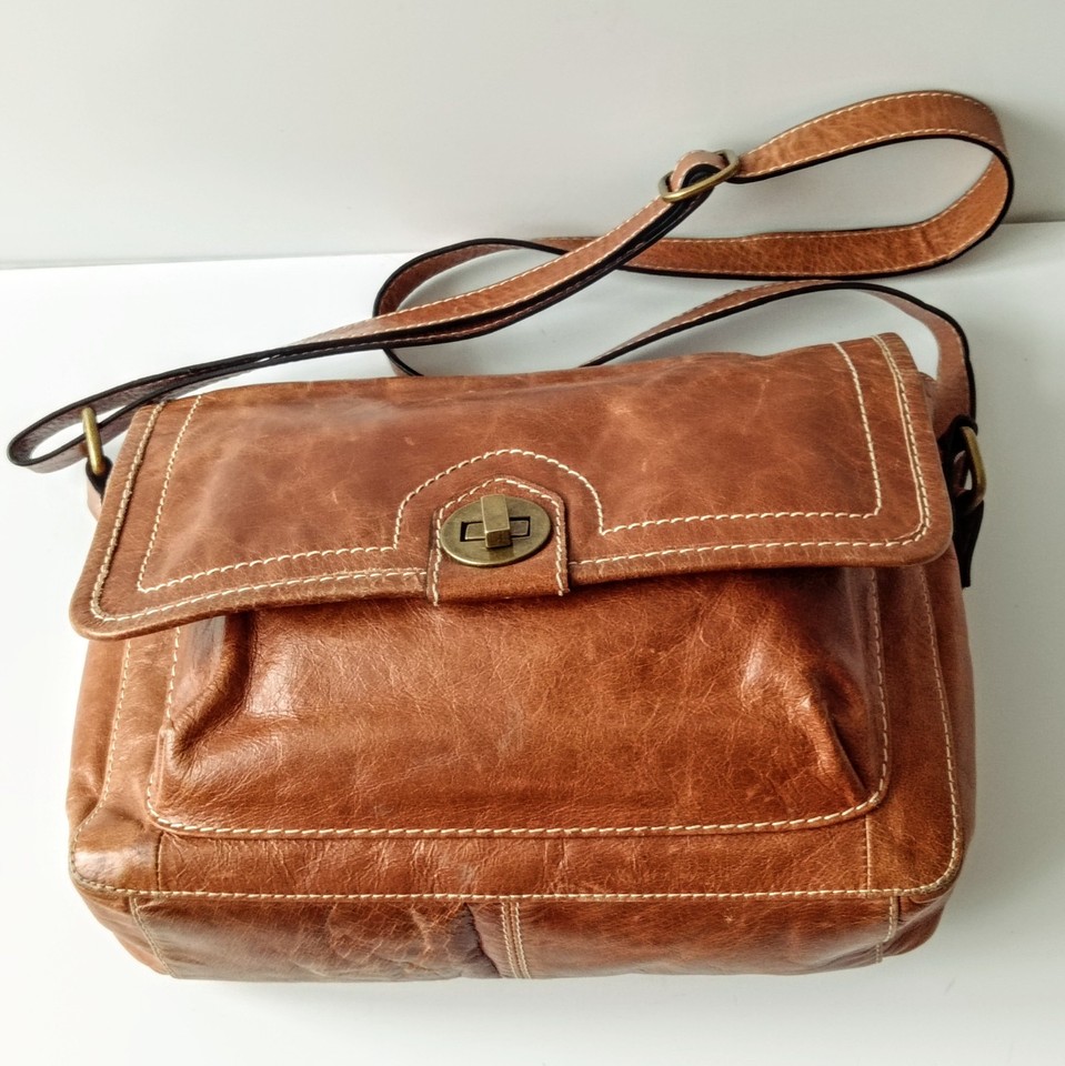 🔥M&S Real Leather Large Men's Cross Body Shoulder Bag Light Brown 27/22 ...