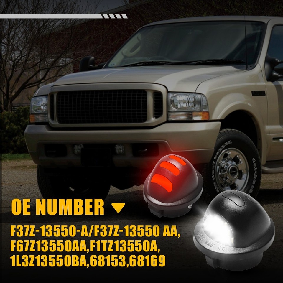 For 1999-2016 Ford F250 F150 F350 RED Tube LED License Plate Tag Light ...