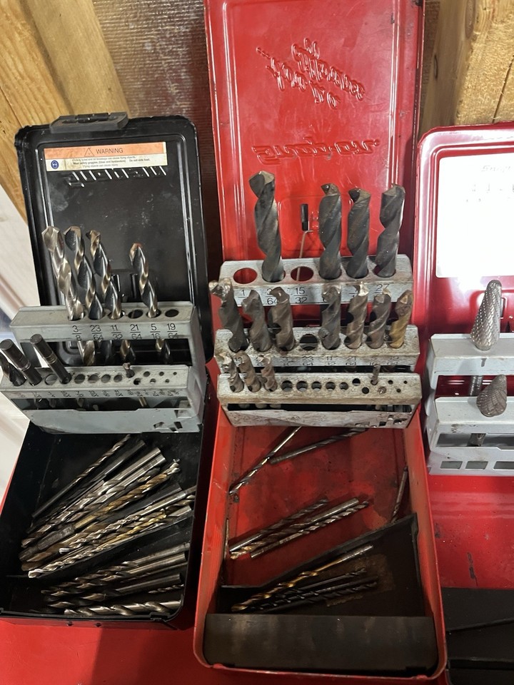 Huge Snap-On/ Mac tools Drill bit lot, burr bit, allen set, other ...