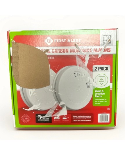 First Alert 2-in-1 Smoke & Carbon Monoxide Alarms 2-Pack Voice Location ...
