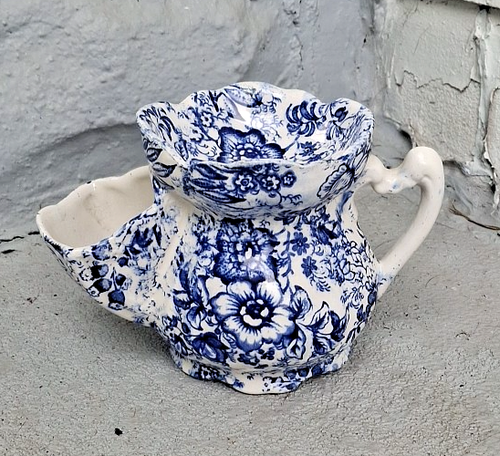 James Kent Scuttle Shaving Mug Old Foley Blue Floral Transferware ...
