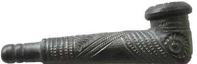 5" Aztec Design Clay Tobacco Pipe With Gold Screen | eBay