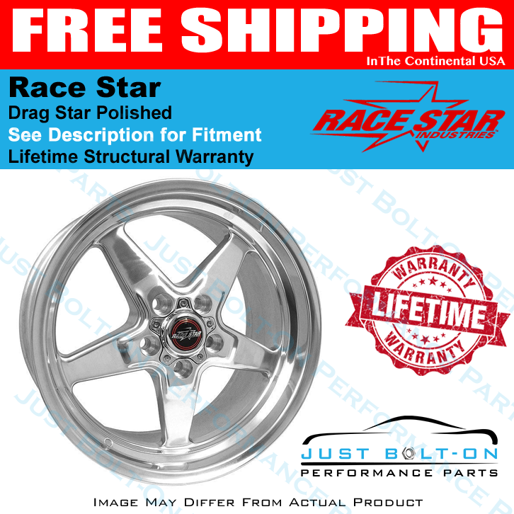 RACE STAR 92 Drag Star Polished 15x10 5x4.50bs 7.25bc 92-510154DP | eBay