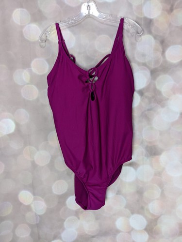 Time & True Women's Fuchsia Pink Micro Ribbed 1-PC Bathing Suit NWOT 2X ...