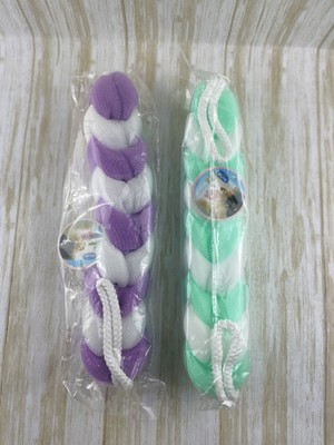 2 Mesh Sponge Braided Back Rope Scrubber Bath Shower Spa Exfoliating ...