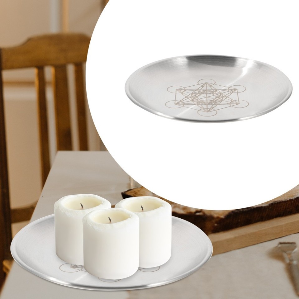 Metal Altar Plate Decorative Round Tray Tarot Ceremony Candle Tray ...